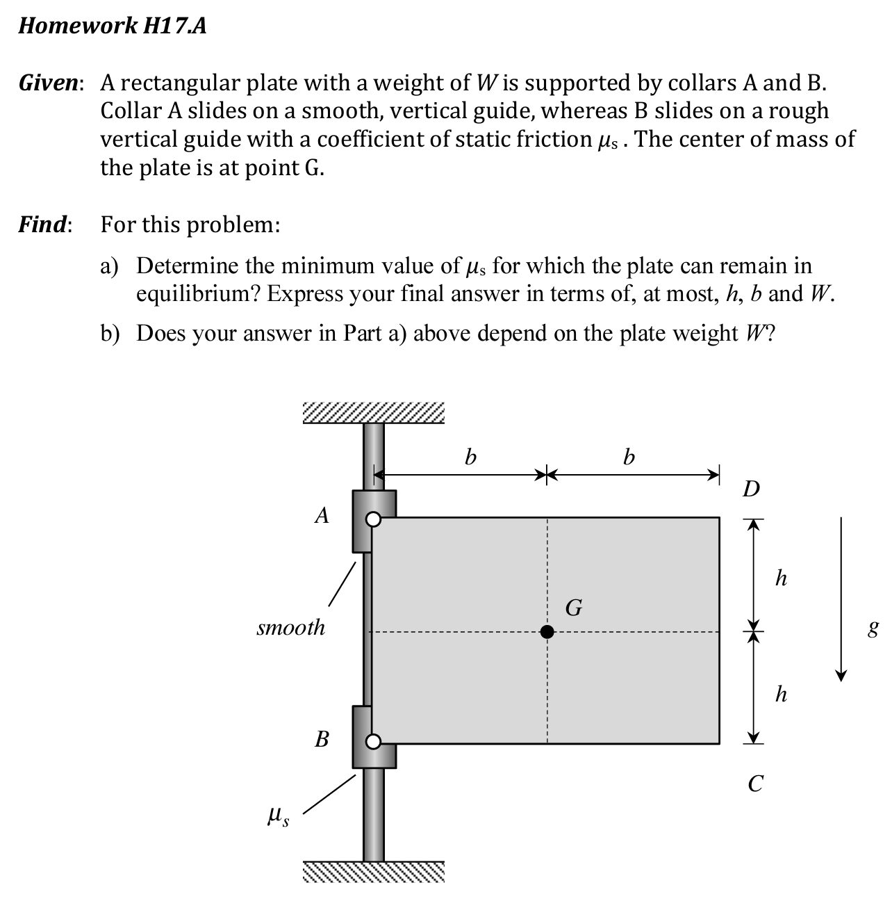 Solved Homework H1 7.A Given: A rectangular plate with a | Chegg.com