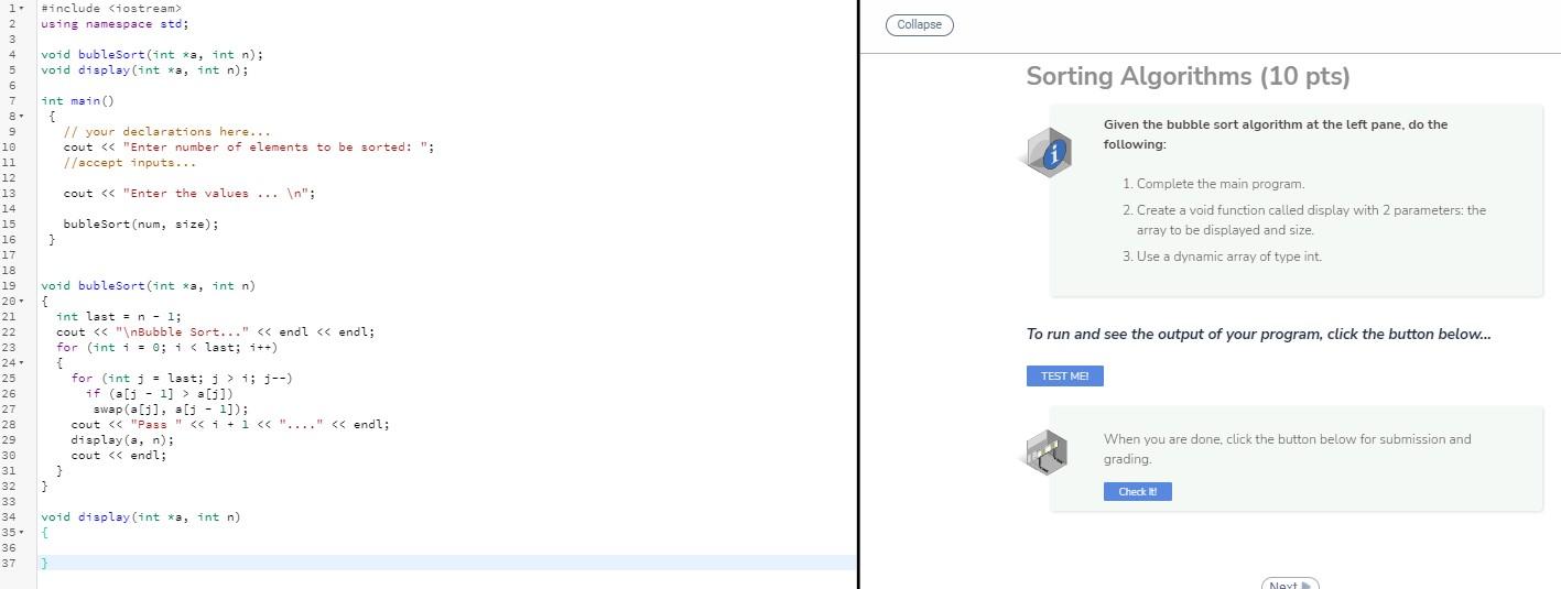 Solved #include using namespace std; Collapse void | Chegg.com