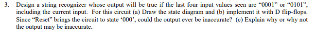 Solved 3. Design a string recognizer whose output will be | Chegg.com