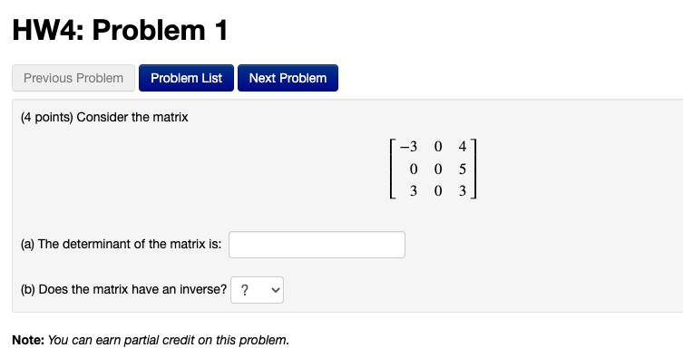 Solved HW4: Problem 1 Previous Problem Problem List Next | Chegg.com Solved HW4: Problem 1 Previous Problem Problem List Next | Chegg.com