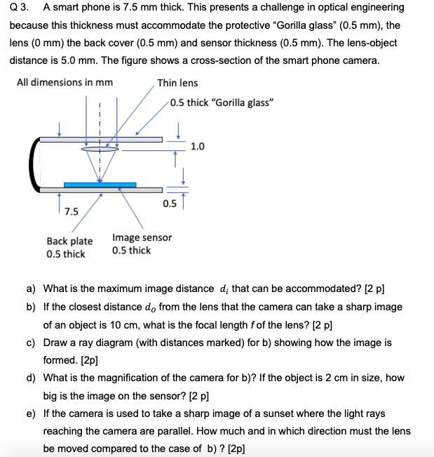 Solved Q3. A smart phone is 7.5 mm thick. This presents a | Chegg.com