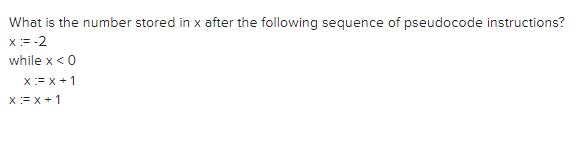 Solved What is the number stored in x after the following | Chegg.com