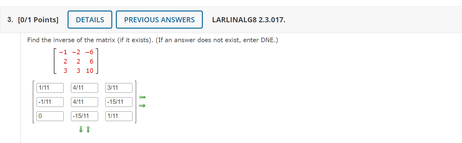 Solved Find A. (4A)−1=[−2−221]A=[−1/4−1/4]⇒ | Chegg.com