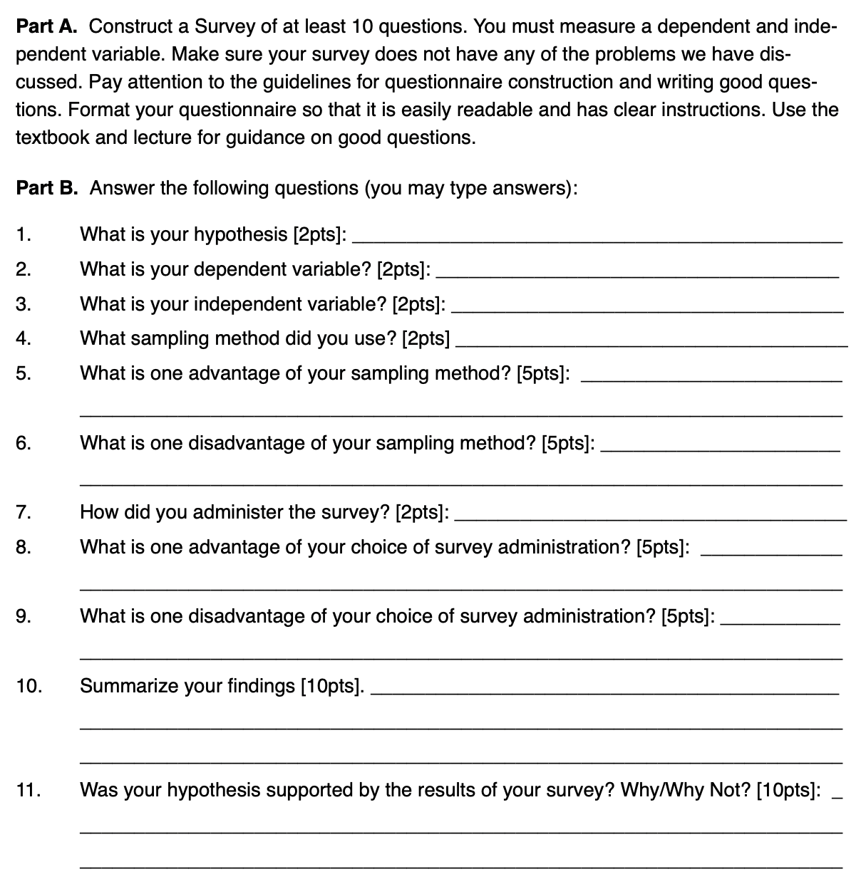 Part A ﻿construct A Survey Of At Least 10