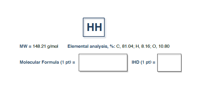 Solved HH MW = 148.21 g/mol Elemental analysis, %: C, 81.04; | Chegg.com