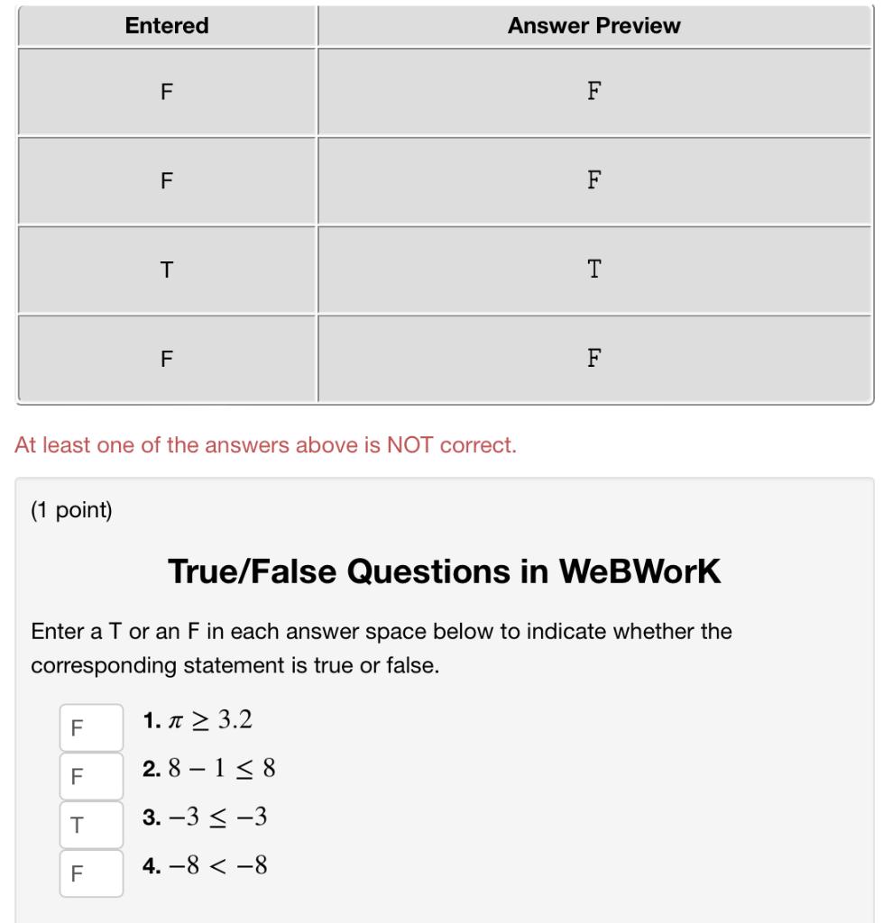 Solved At least one of the answers above is NOT correct. (1 | Chegg.com