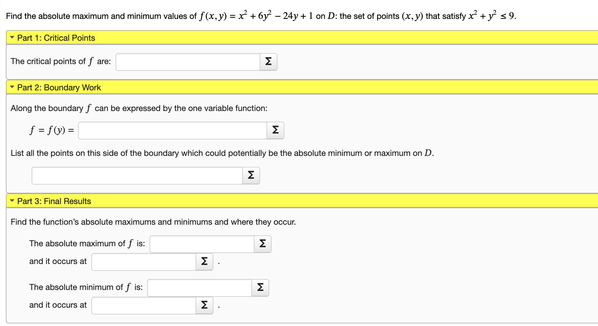 Solved ind the absolute maximum and minimum values of | Chegg.com