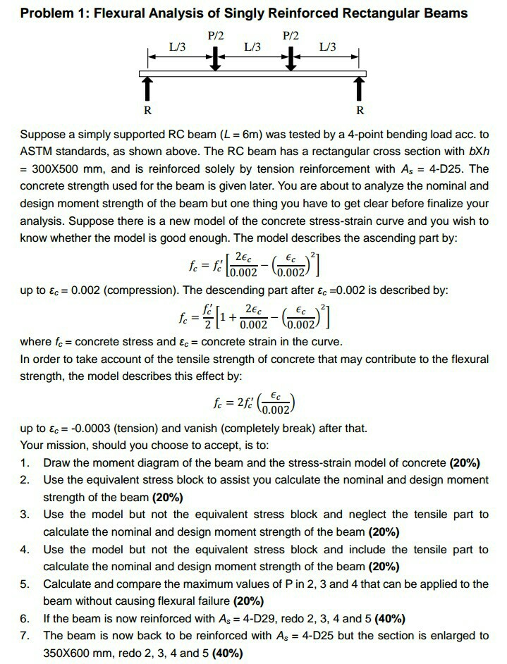 Solved Problem 1: Flexural Analysis of Singly Reinforced | Chegg.com