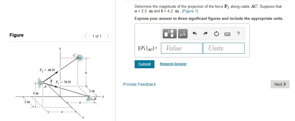 Solved Determine The Magnitude Of The Projection Of The