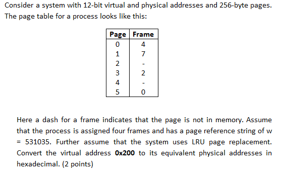 Solved Consider a system with 12-bit virtual and physical | Chegg.com