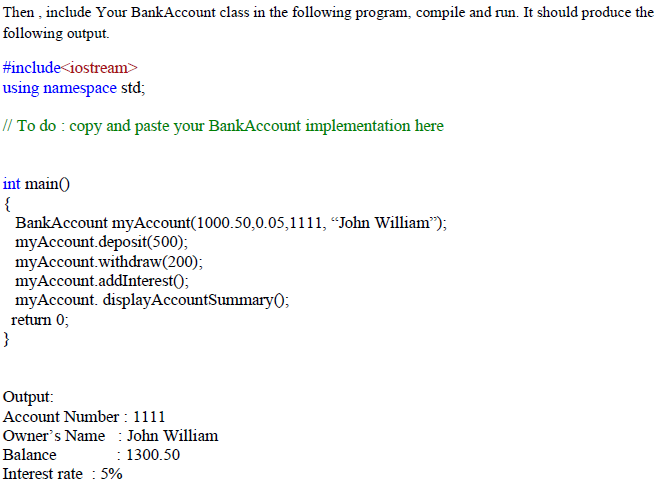 Solved The exercise for this week is to write a class that | Chegg.com