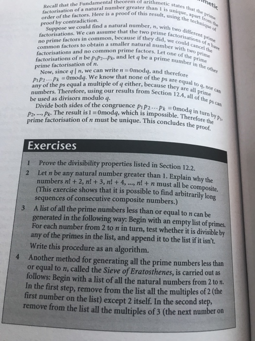 Solved metic Recall that the Fundamental theorem of arith | Chegg.com