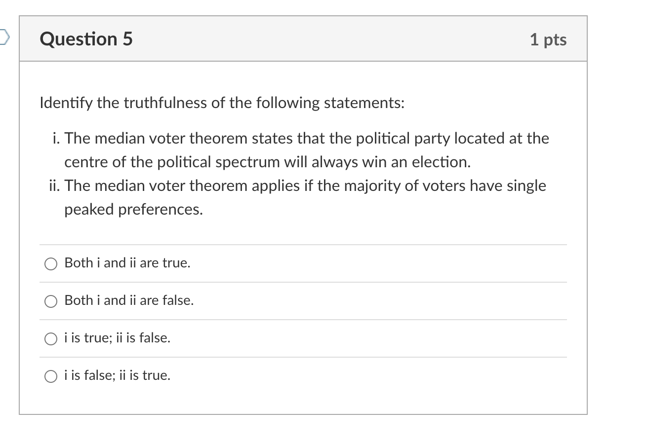 Solved Identify the truthfulness of the following | Chegg.com