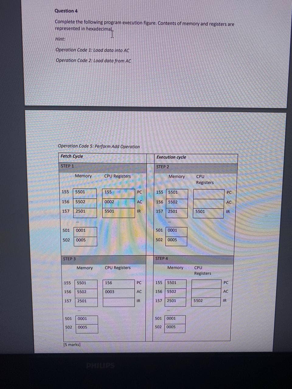 Solved Question 4 Complete the following program execution | Chegg.com