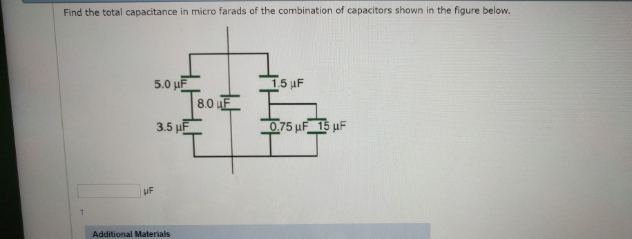 Solved Find the total capacitance in micro farads of the | Chegg.com