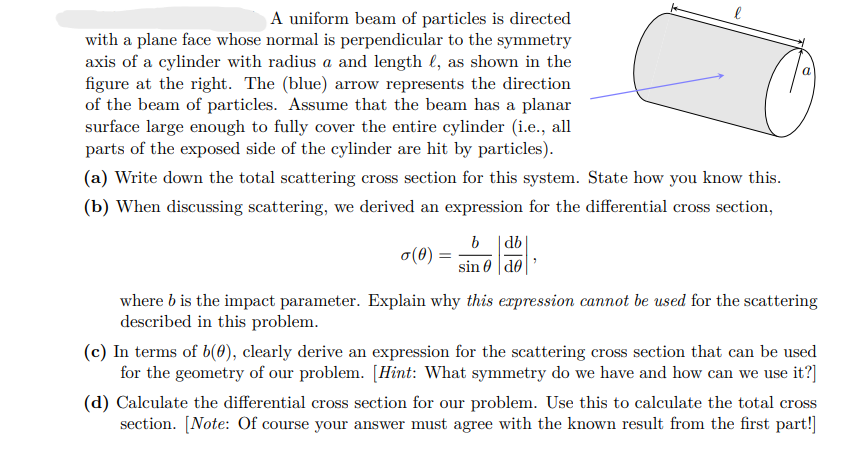 A uniform beam of particles is directed with a plane | Chegg.com