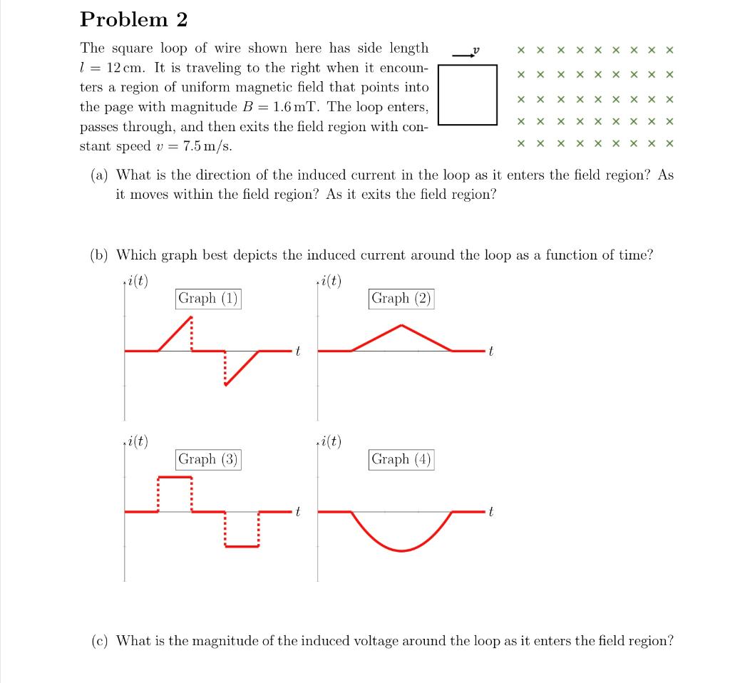 Solved The square loop of wire shown here has side length | Chegg.com