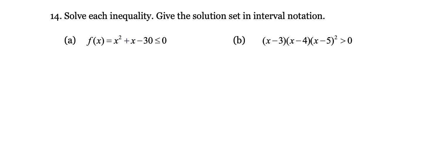 Solved 14. Solve each inequality. Give the solution set in | Chegg.com