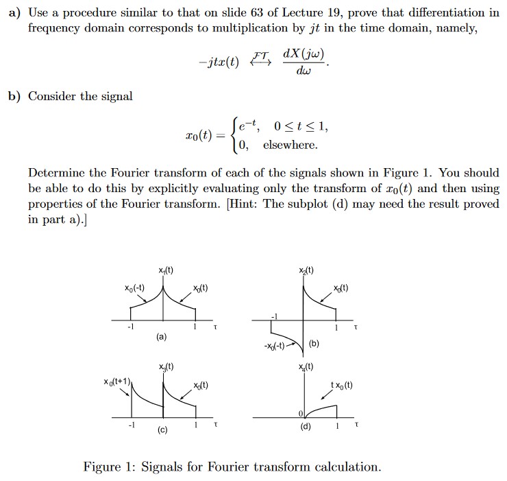 Solved Please show work. Fourier Transform Properties: | Chegg.com