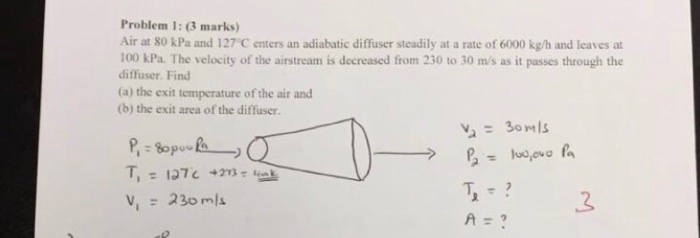 Solved Air at 80 kPa and 127 degree C enters an adiabatic | Chegg.com