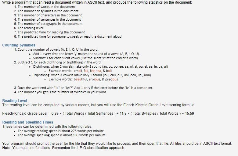Solved Must be written in C++ for Visual Studio Cannot | Chegg.com