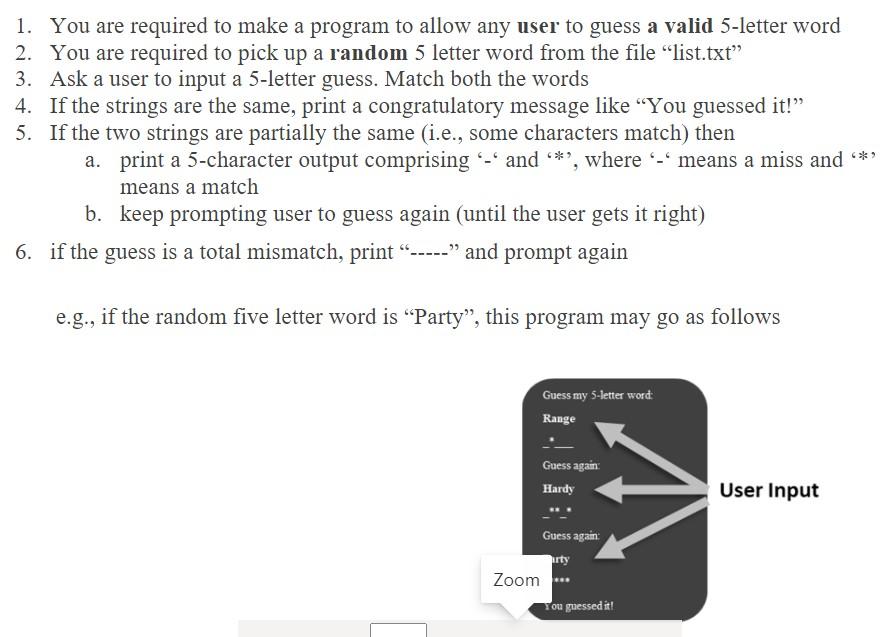 Solved 1. You are required to make a program to allow any | Chegg.com