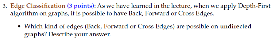 Solved 3. Edge Classification (3 points): As we have learned | Chegg.com