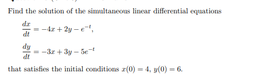 Solved Find the solution of ﻿the simultaneous linear | Chegg.com