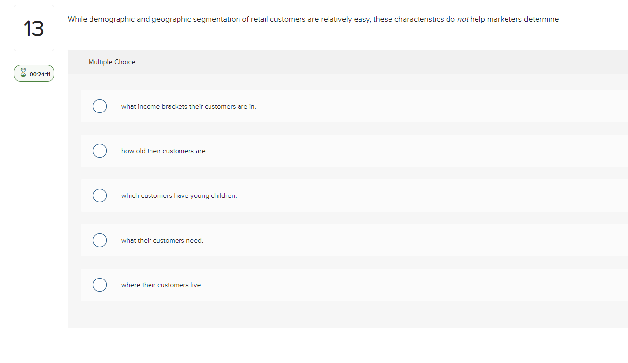 Solved While demographic and geographic segmentation of | Chegg.com