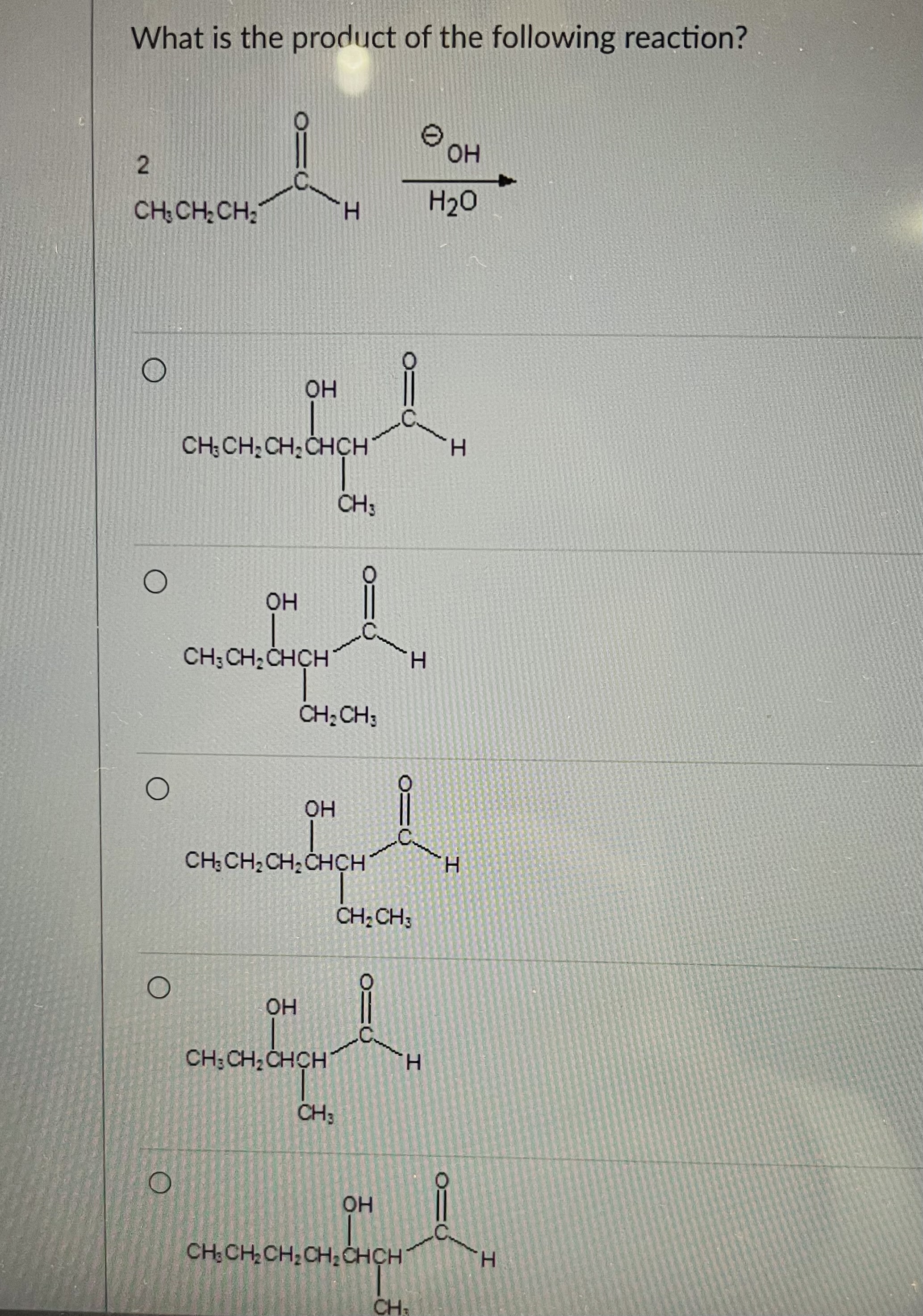 Solved What is the product of the following reaction? | Chegg.com