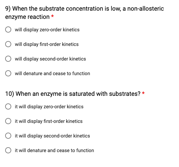 Solved 9) When the substrate concentration is low, a | Chegg.com