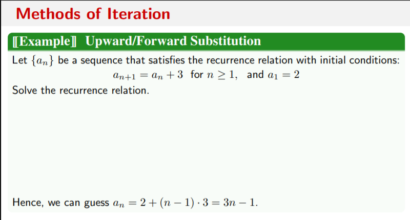 Solved Methods of Iteration [Example] Upward/Forward | Chegg.com