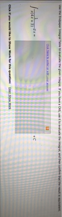 Solved Endpaper Integral Table to evaluate the given | Chegg.com Solved Endpaper Integral Table to evaluate the given | Chegg.com