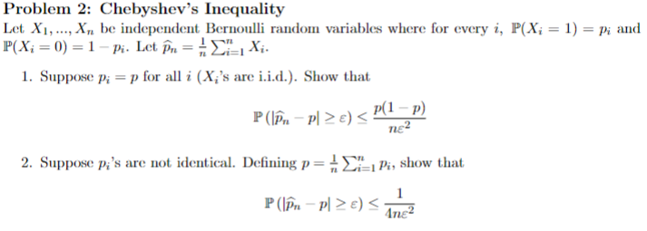 Solved Let X1 Xn Be Independent Bernoulli Random