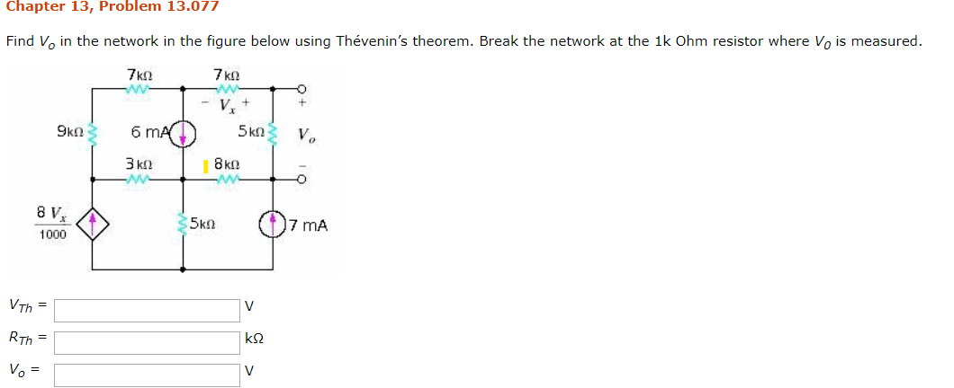 Solved Chapter 13, Problem 13.077 Find Voin the network in | Chegg.com