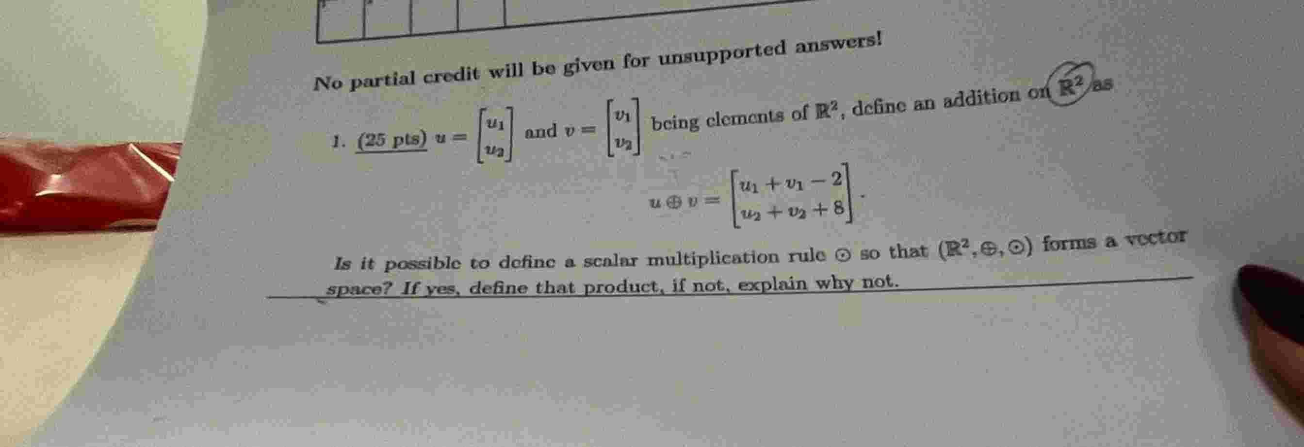 Solved No ﻿partial credit will be ﻿given for unsupported | Chegg.com