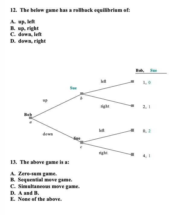 Solved 8 Given The Following Two Person Zero Sum Game