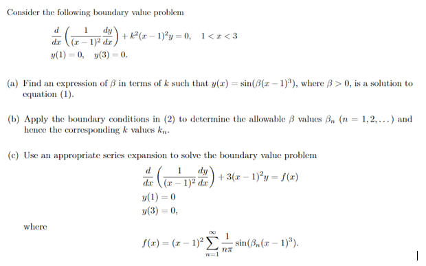 Solved Consider the following boundary value problem | Chegg.com