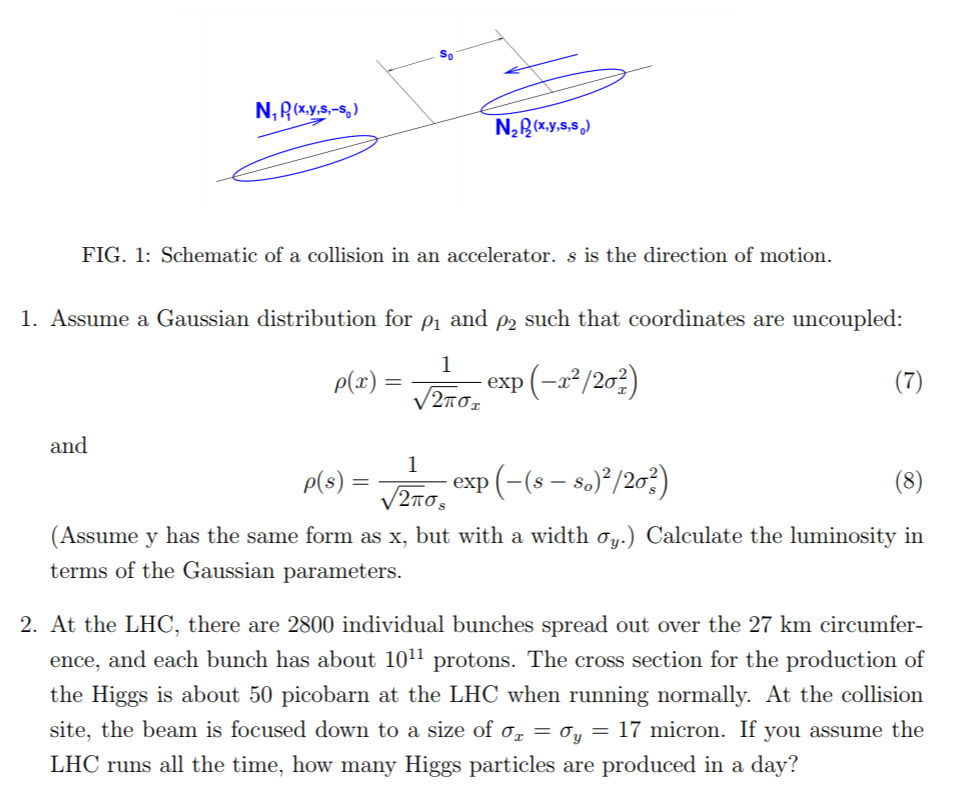 Solved Question 4: Particle Collider Luminosity Particle | Chegg.com