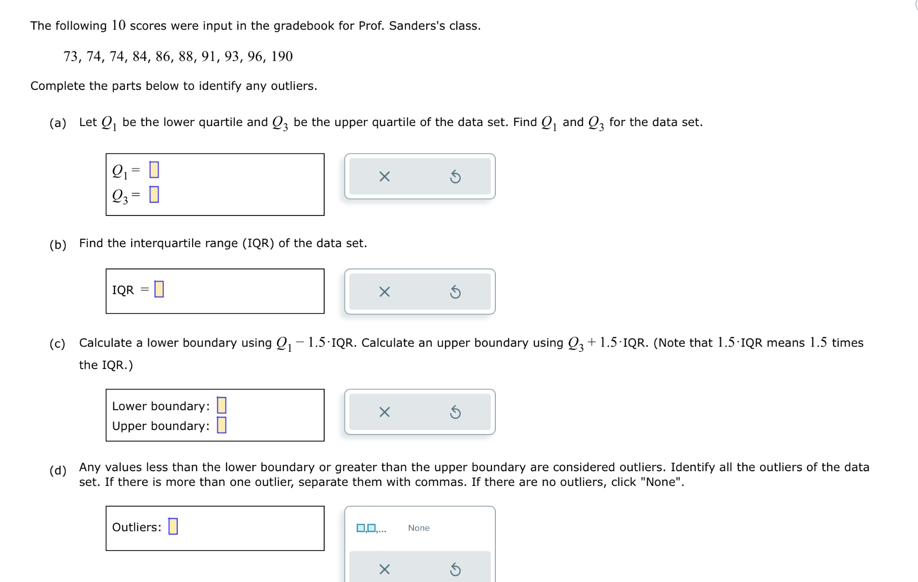 Solved The following 10 scores were input in the gradebook | Chegg.com