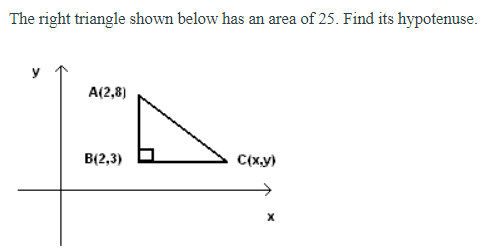 Solved The right triangle shown below has an area of 25 . | Chegg.com