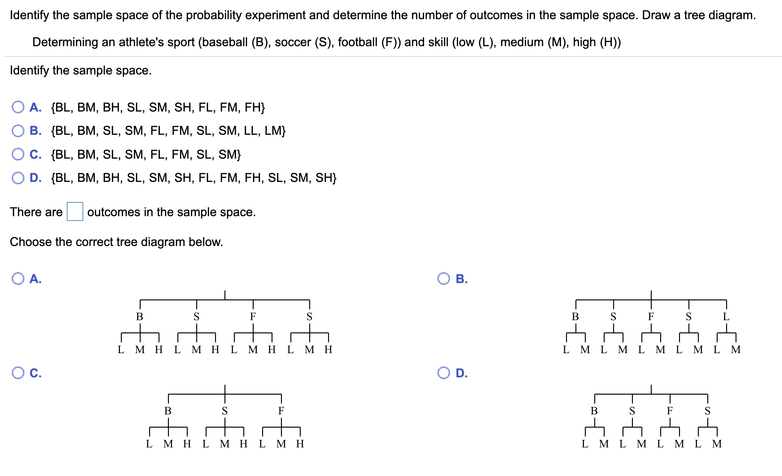 Solved Identify the sample space of the probability | Chegg.com