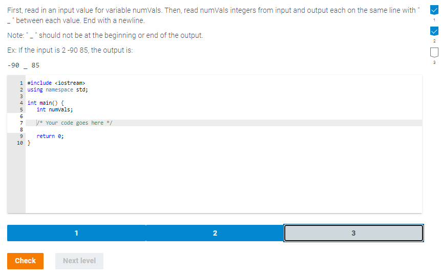 Solved 1 First Read In An Input Value For Variable NumVals Chegg