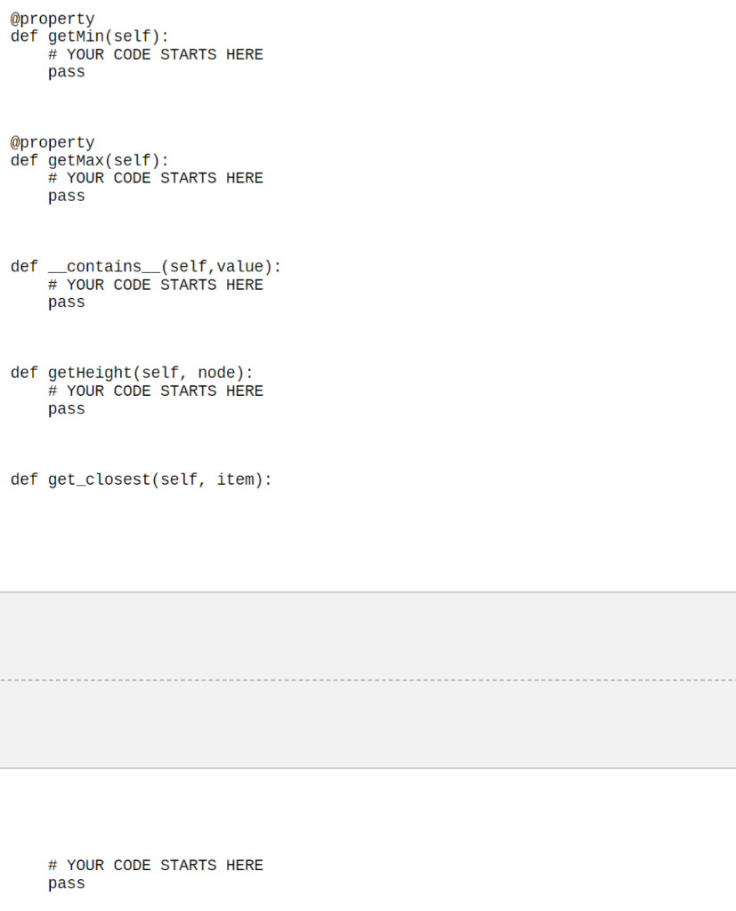 Solved Section 1: The BinarySearchTree class We discussed | Chegg.com