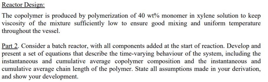 Random copolymerization of two monomers by free | Chegg.com