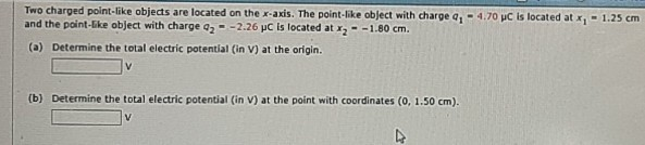 Solved Two charged point-like objects are located on the | Chegg.com
