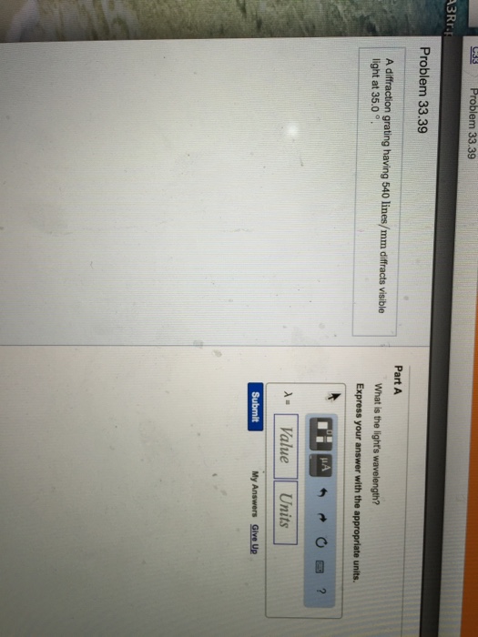 Solved A Diffraction Grating Having 540 Lines Mm Diffracts