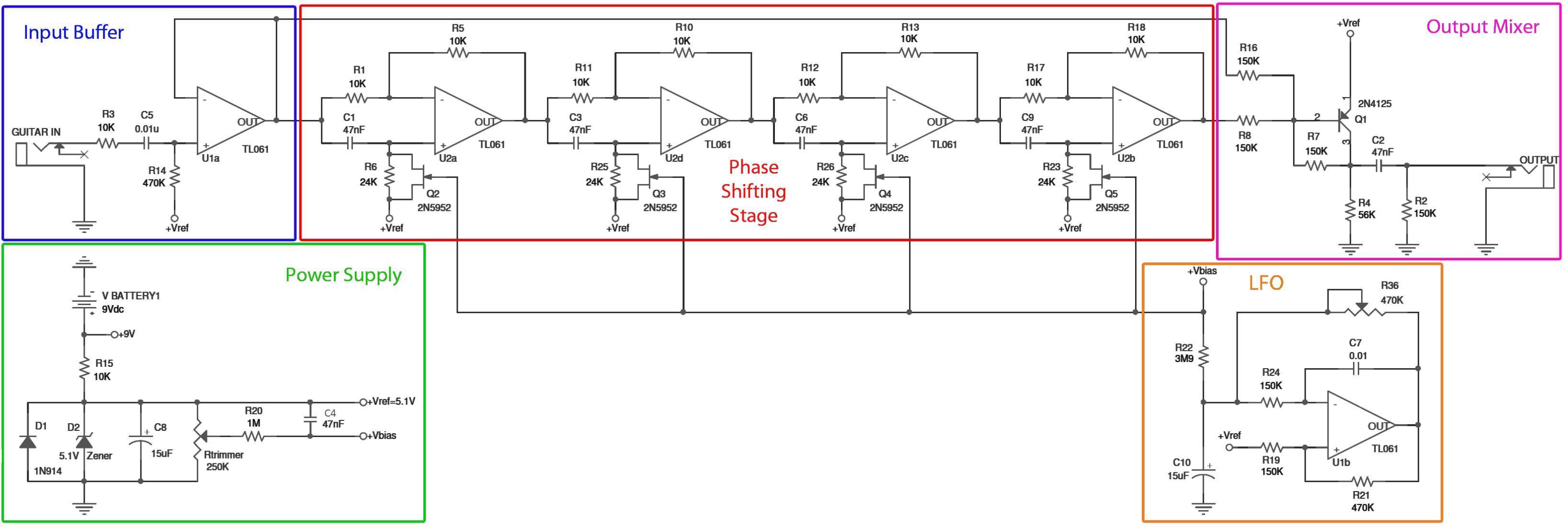 Solved Modify the existing phaser pedal, and add a 3 band | Chegg.com