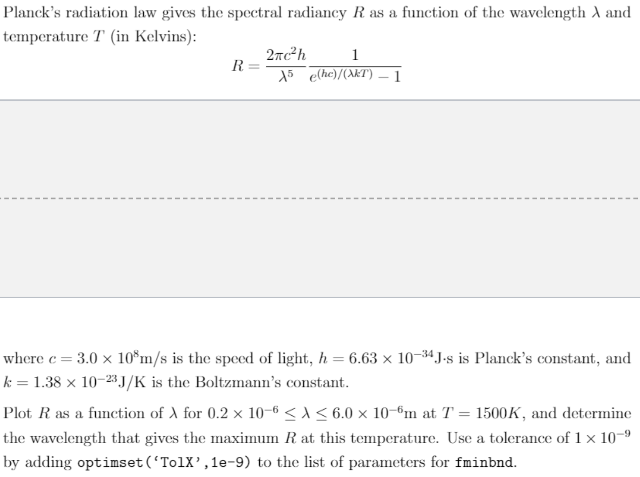 Solved Planck's radiation law gives the spectral radiancy R | Chegg.com
