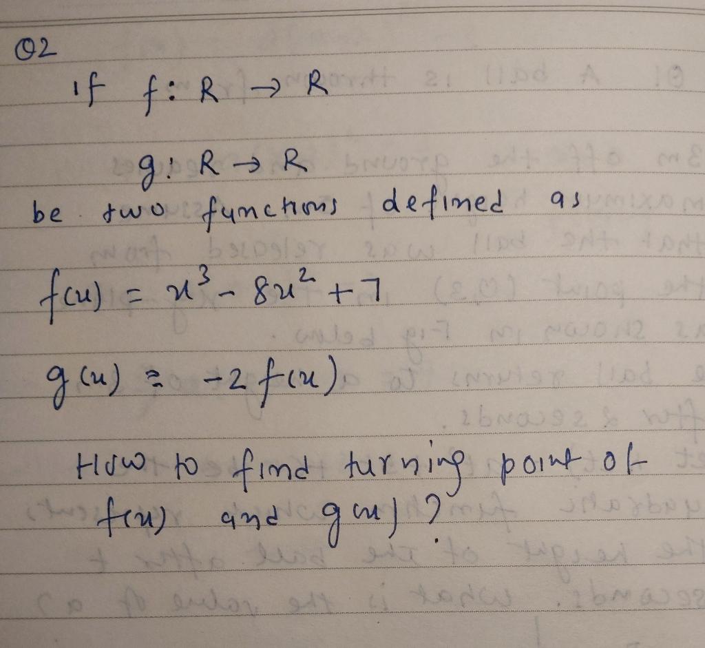 Solved If F R→r G R→r Be Two Functions Defined As